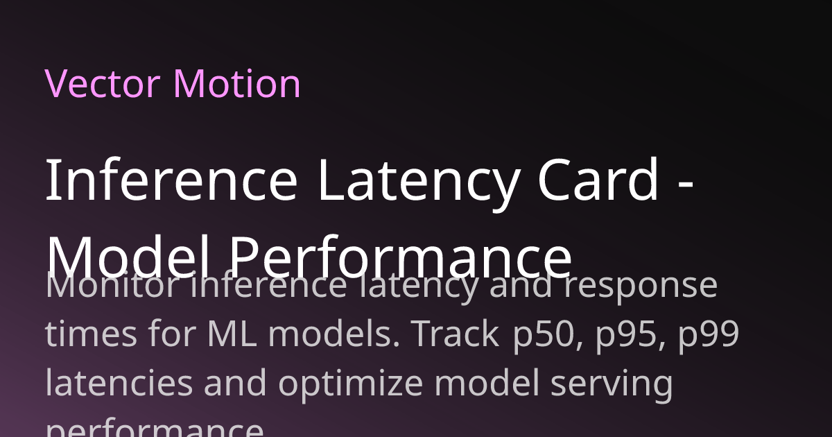 Inference Latency Card - Model Performance | VectorMotion