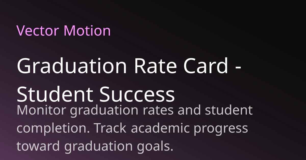 Graduation Rate Card - Student Success | VectorMotion