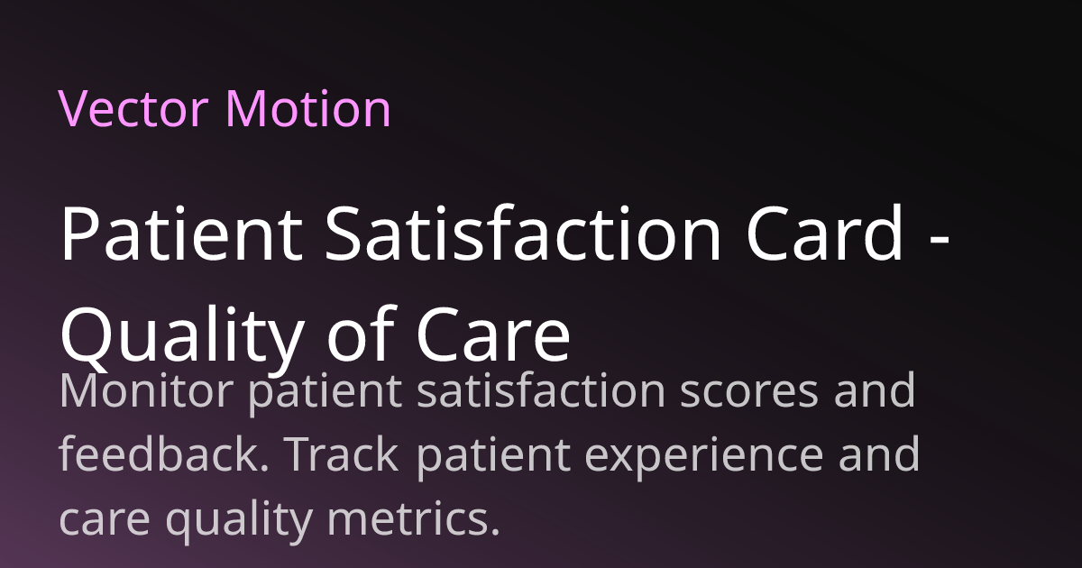 Patient Satisfaction Card - Quality of Care | VectorMotion